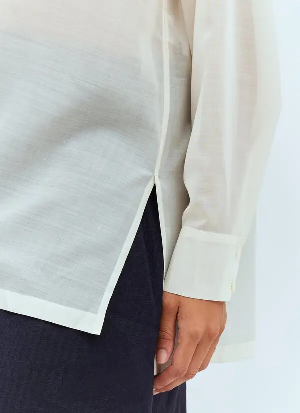 Issey Miyake Sheer Shirt With Shawl