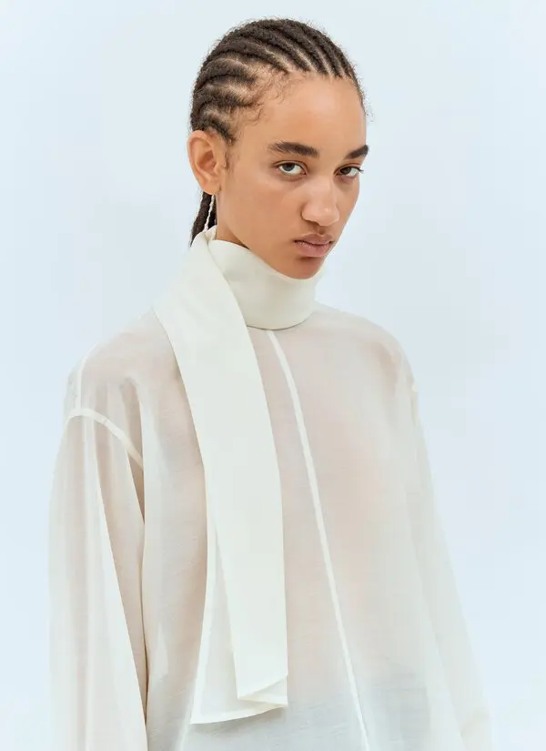 Issey Miyake Sheer Shirt With Shawl