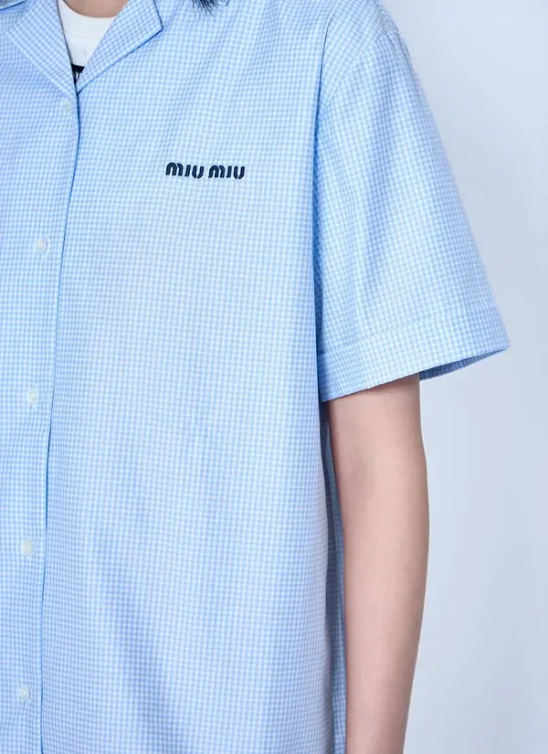 Miu Miu Short-sleeve Cotton Poplin Shirt