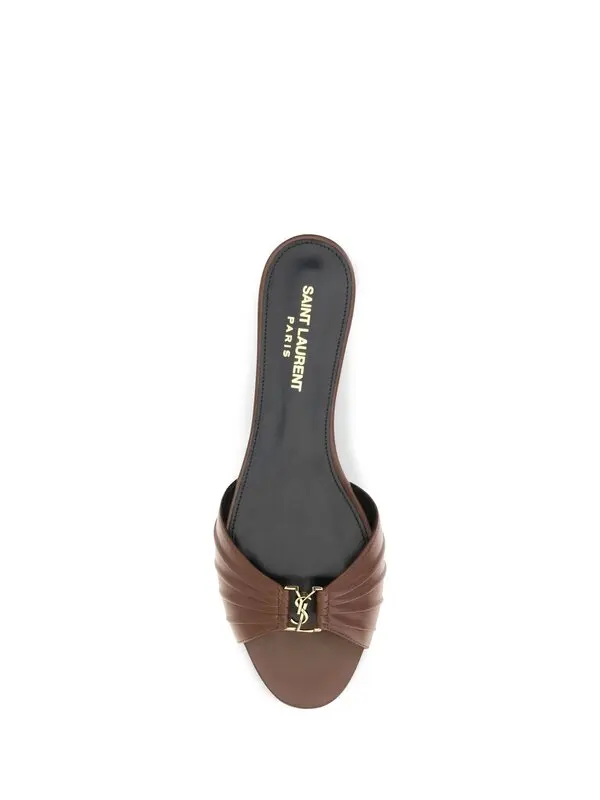 Saint Laurent Babylone Mules - Brown