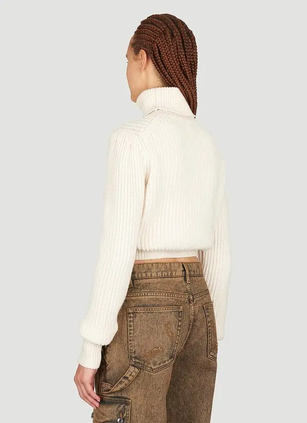Dolce & Gabbana Wool Knit Ribbed Crop Sweater