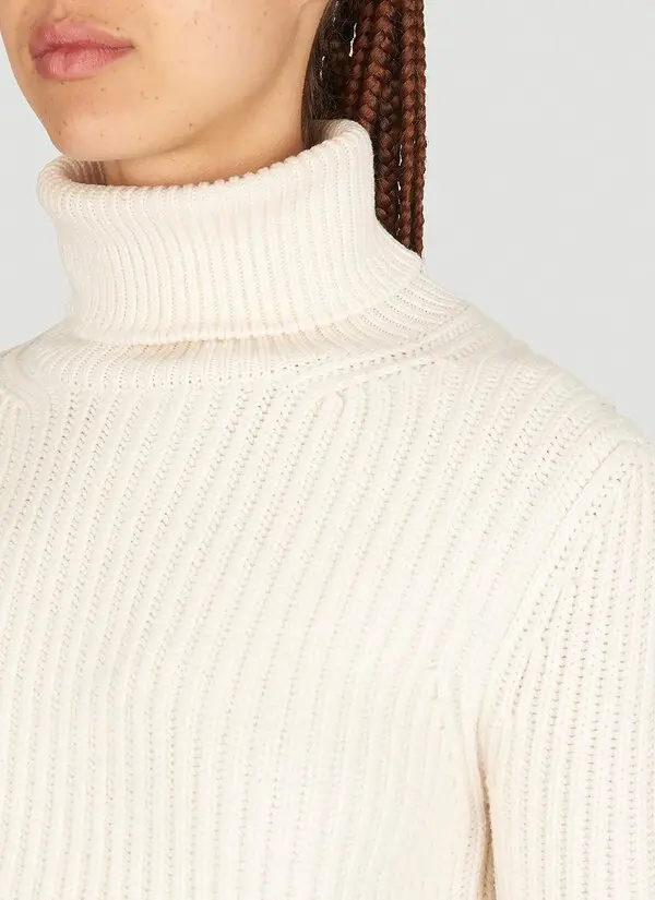 Dolce & Gabbana Wool Knit Ribbed Crop Sweater