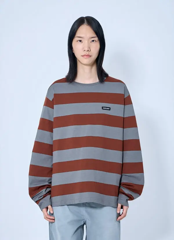 Miu Miu Striped Jersey T-shirt