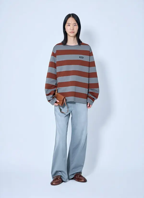 Miu Miu Striped Jersey T-shirt