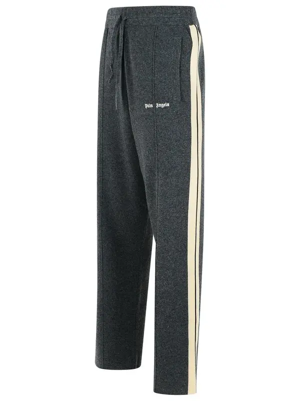 Palm Angels Dark Grey Wool Blend Trousers