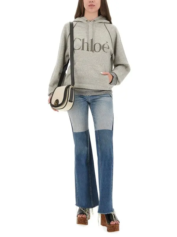 Chloé Oversized Logo Hoodie - Gray