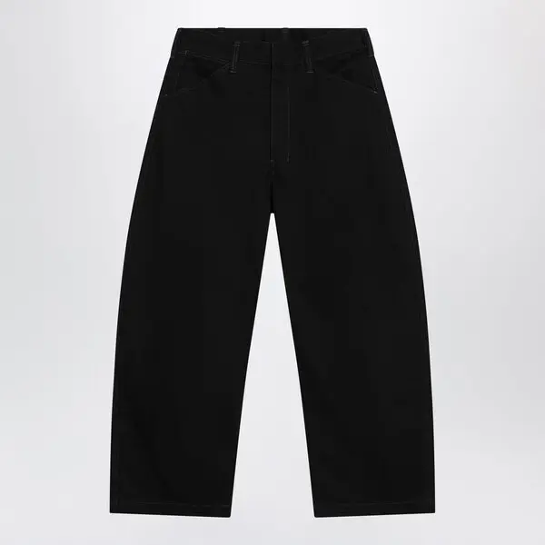 LEMAIRE Wide-leg Cotton Trousers - Black