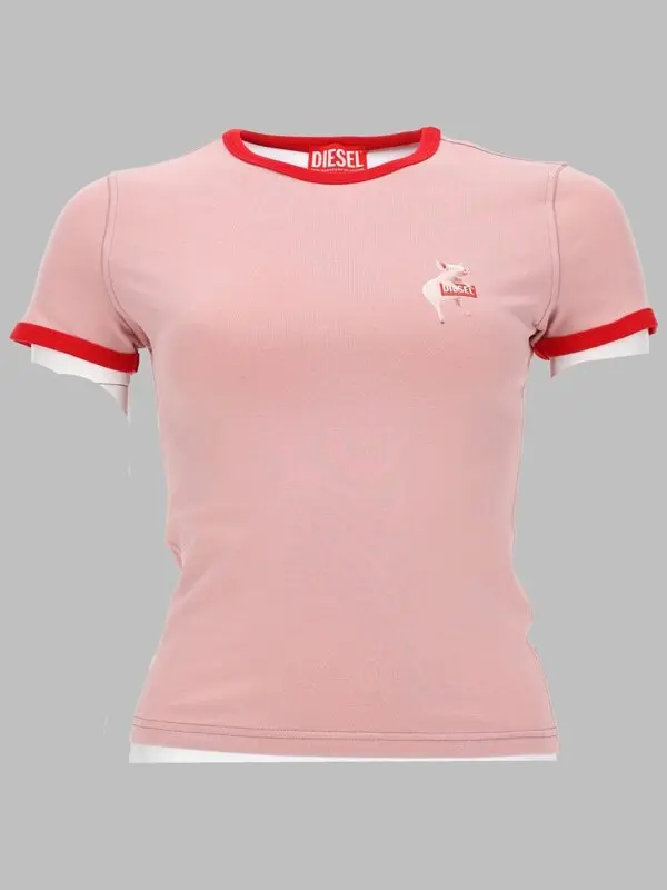 DIESEL® T-shirt Con Stampa - Pink