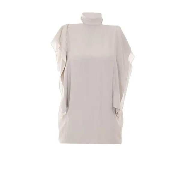LANVIN Frilled Top In Charmeuse