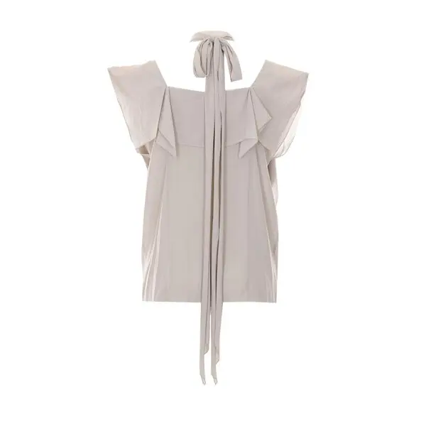 LANVIN Frilled Top In Charmeuse