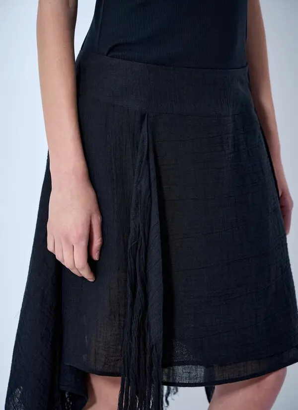 Yohji Yamamoto Asymmetric Fringe Skirt