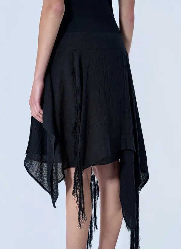 Yohji Yamamoto Asymmetric Fringe Skirt
