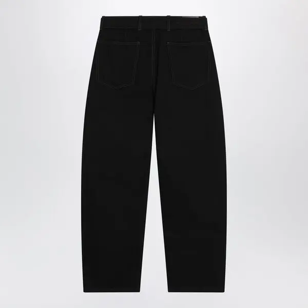 LEMAIRE Belted Cotton Trousers - Black