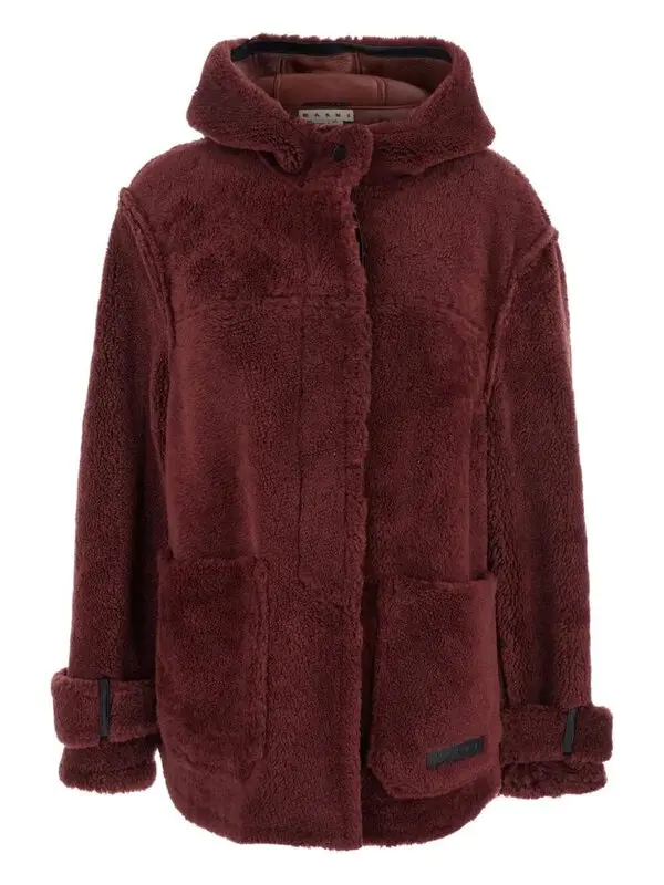 Marni Fur Hooded Jacket - Red