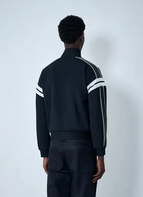 WALES BONNER Leather Logo Motif Bomber Jacket
