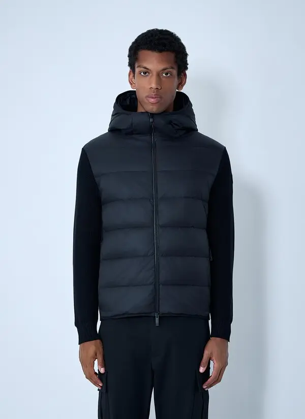 Moncler Quilted Knit Hooded Cardigan