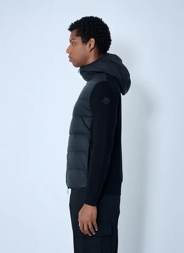 Moncler Quilted Knit Hooded Cardigan