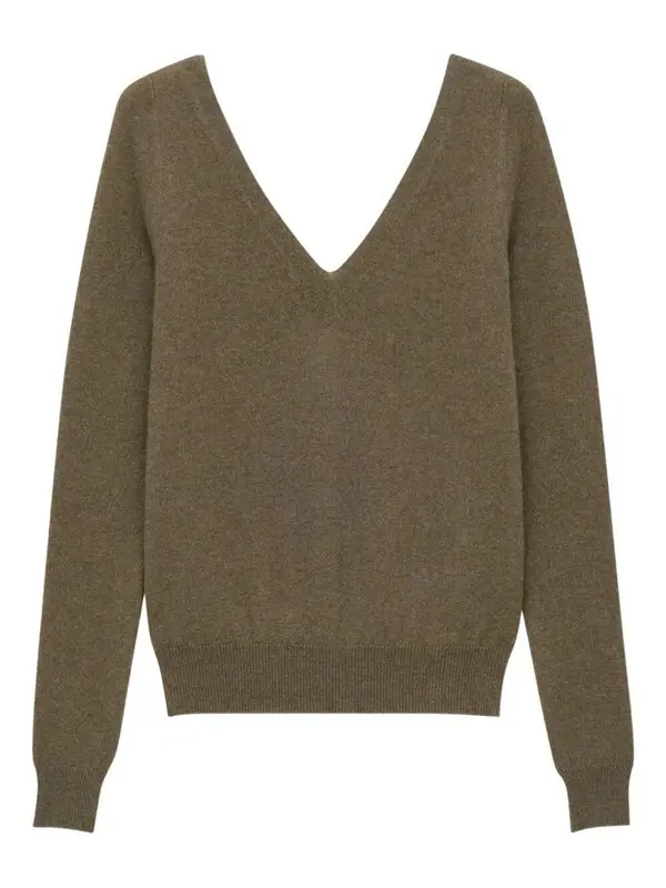 Saint Laurent V-neck Cashmere Sweater - Green