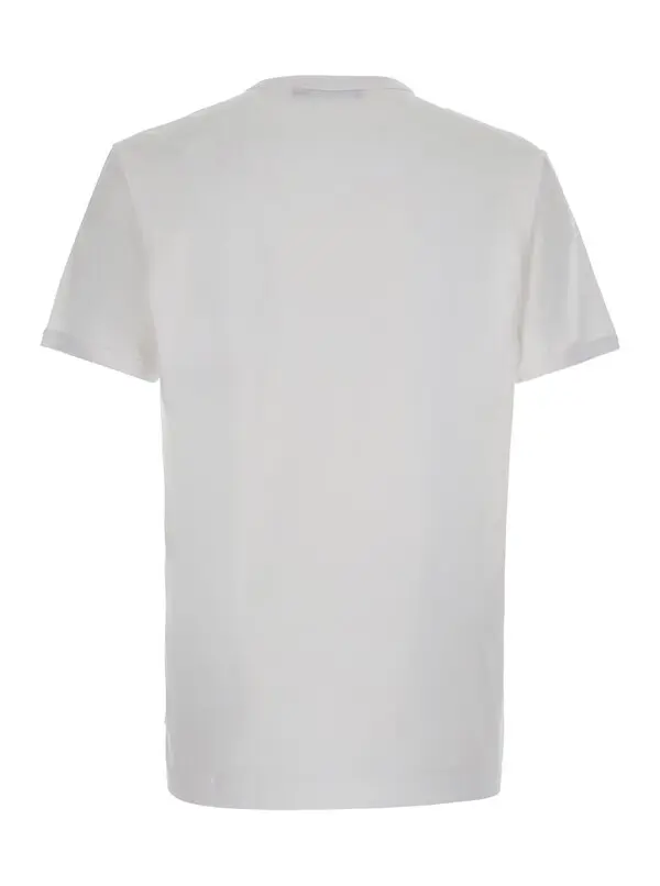 Dolce & Gabbana Crew Neck T-shirt With Logo On The Front In Cotton For - White