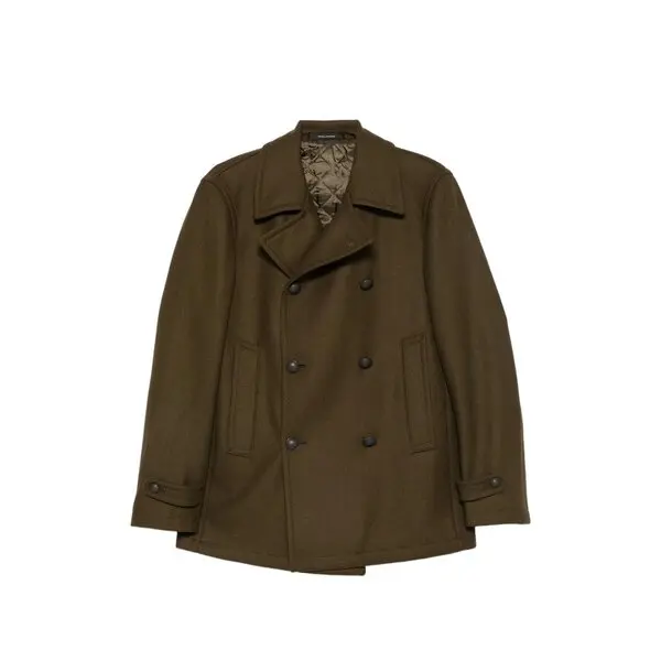 Tagliatore Wool Double-breasted Bomber Jacket - Green