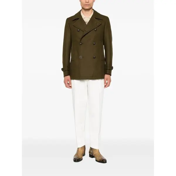 Tagliatore Wool Double-breasted Bomber Jacket - Green