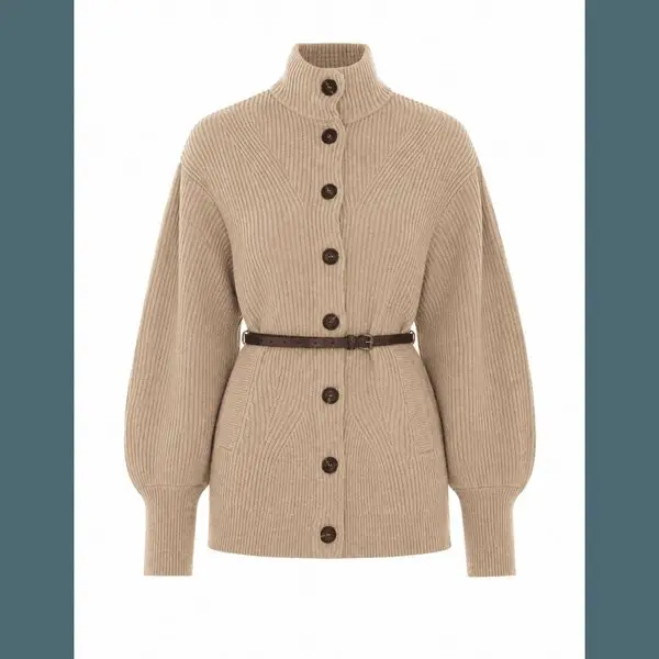 Brunello Cucinelli Knitted Belted Cardigan - Brown