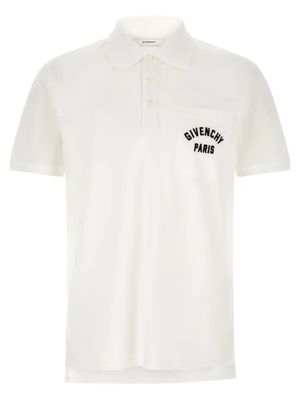 Givenchy Pocket Embroidery Polo Shirt - White