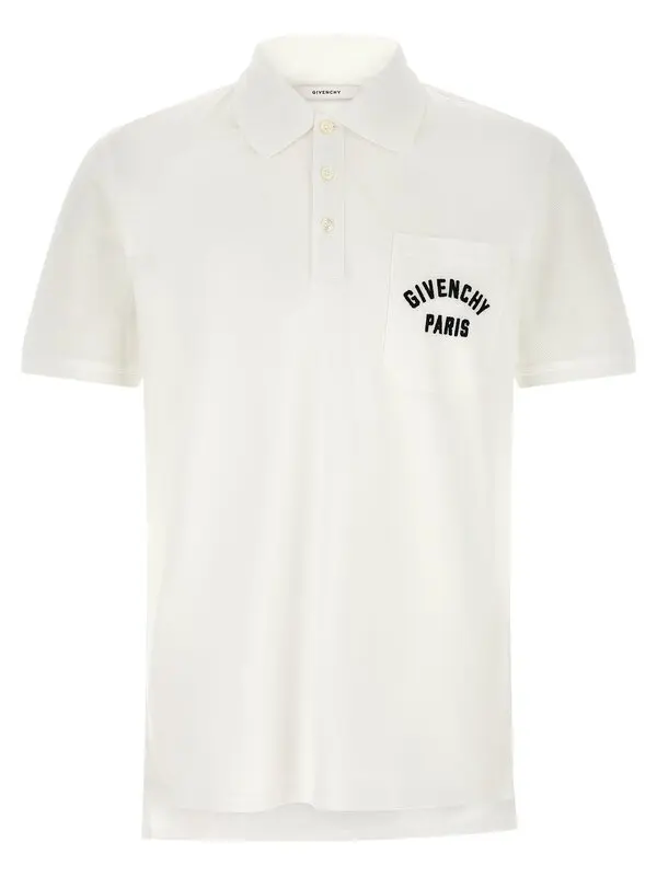 Givenchy Pocket Embroidery Polo Shirt - White