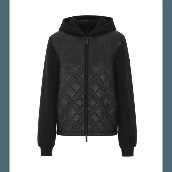 Moncler Logo Zip Up Cardigan - Black