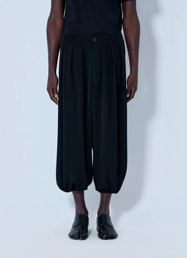 Yohji Yamamoto Pleated Drop-crotch Trousers - Black