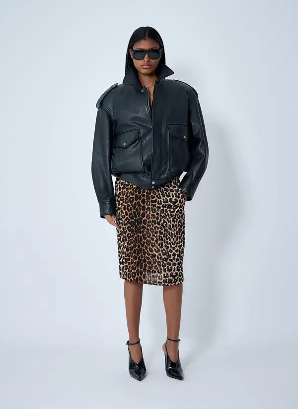 Saint Laurent Grained Leather Jacket - Black
