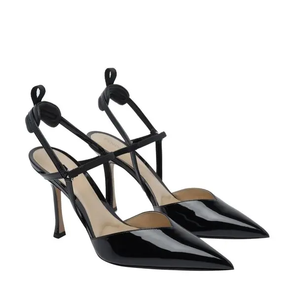 Fendi Patent Leather Slingback Pumps - Black
