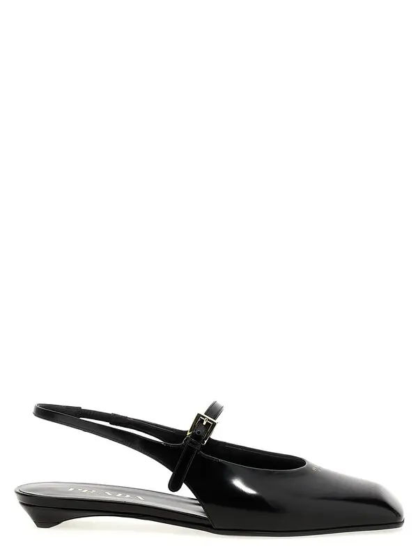 Prada Logo Slingback - Black