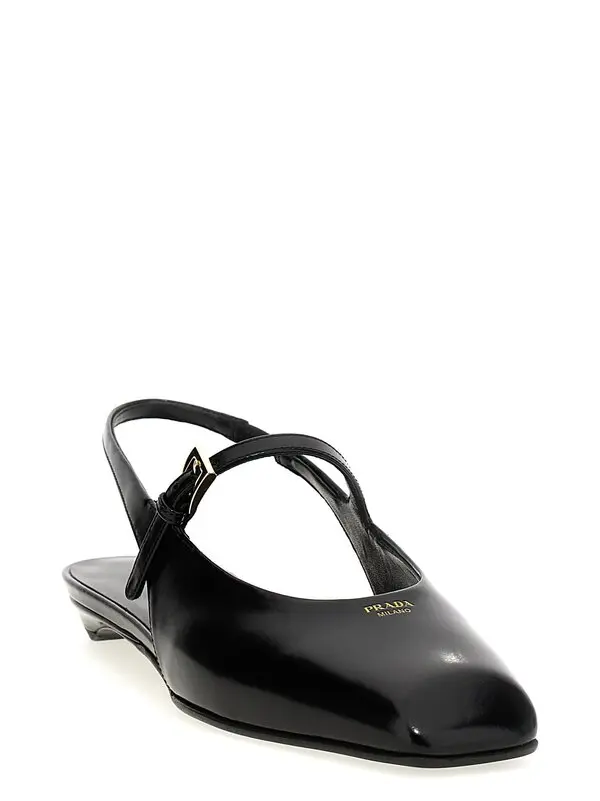 Prada Logo Slingback - Black