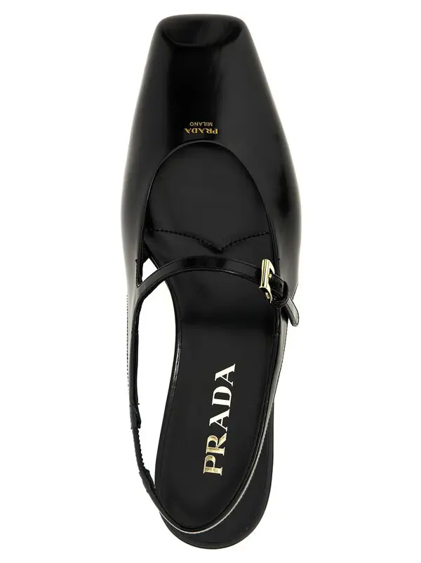 Prada Logo Slingback - Black