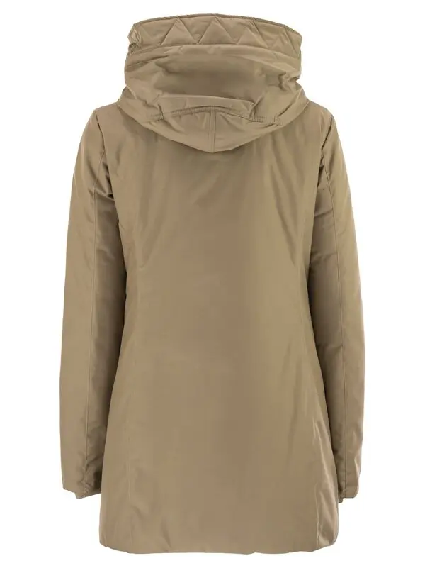FAY Technical Gabardine Toggle Coat - Brown