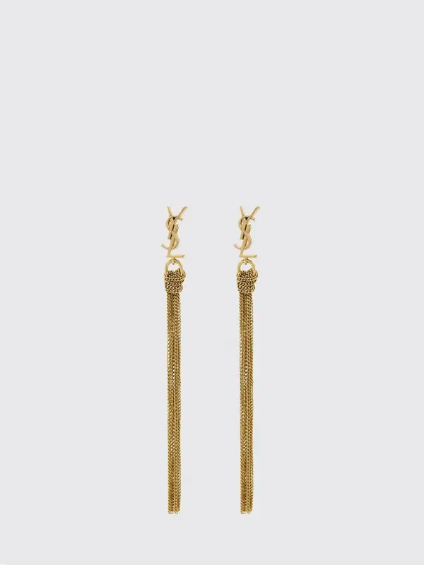 Saint Laurent Monogram Brass Earrings - Gold