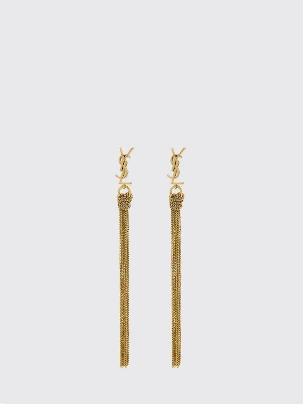 Saint Laurent Cassandre Brass Tassel Earrings - Gold