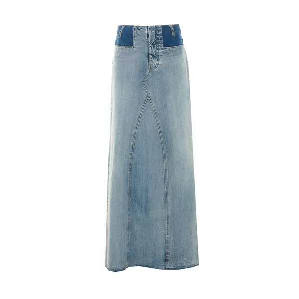 MAISON MARGIELA Two-tone Denim Maxi Skirt - Blue