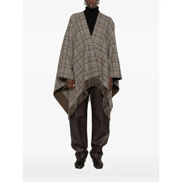 Brunello Cucinelli Check Cape - Cream
