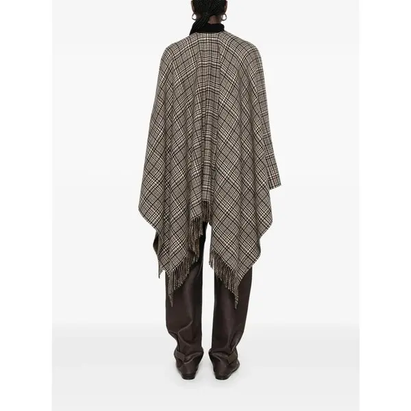 Brunello Cucinelli Check Cape - Cream