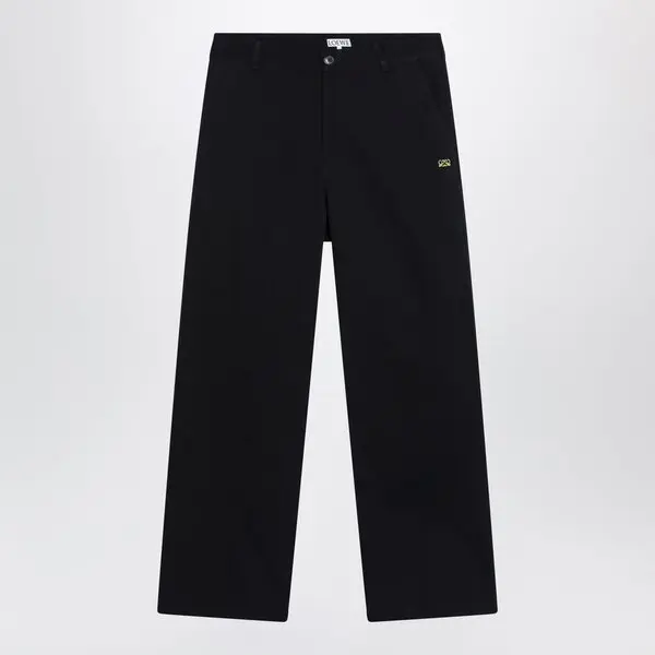 Loewe Regular-fit Cotton Twill Pants In Dark Navy - Blue