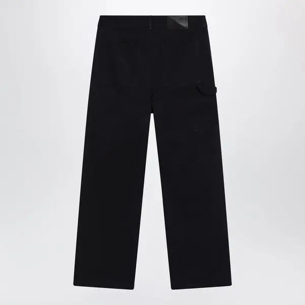 Loewe Regular-fit Cotton Twill Pants In Dark Navy