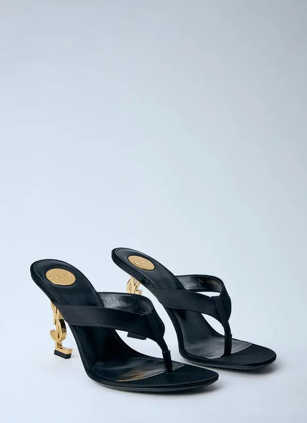 Saint Laurent Opyum Thong Sandals - Black