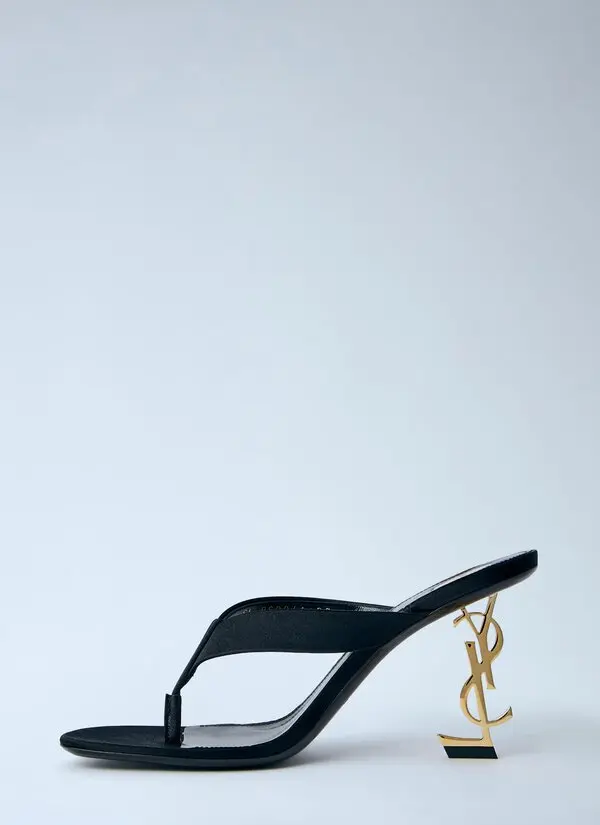Saint Laurent Opyum Thong Sandals - Black