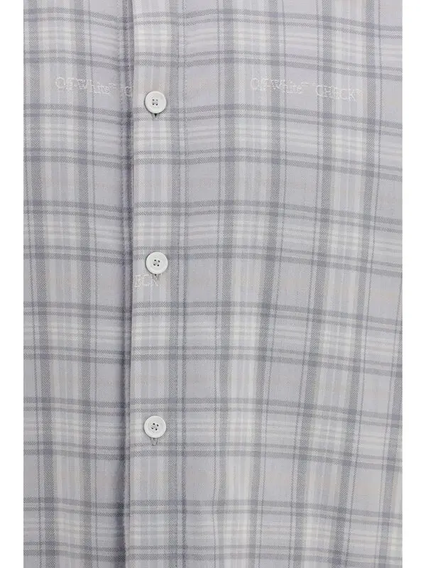 Off-White Padded Flannel Jacket - Gray
