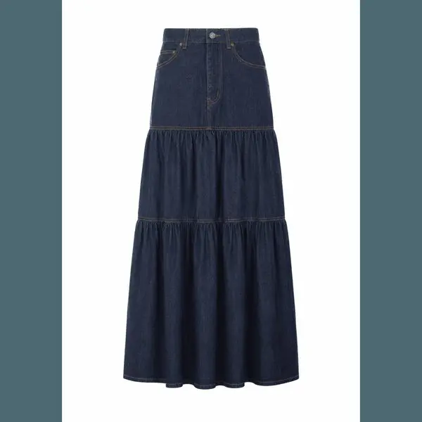 Saint Laurent Country Denim Skirt - Blue