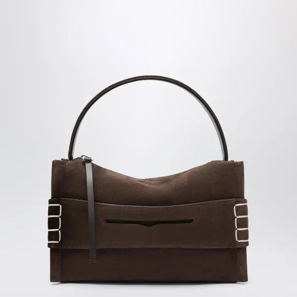 JW Anderson Small Loafer Bag In Suede Leather - Brown