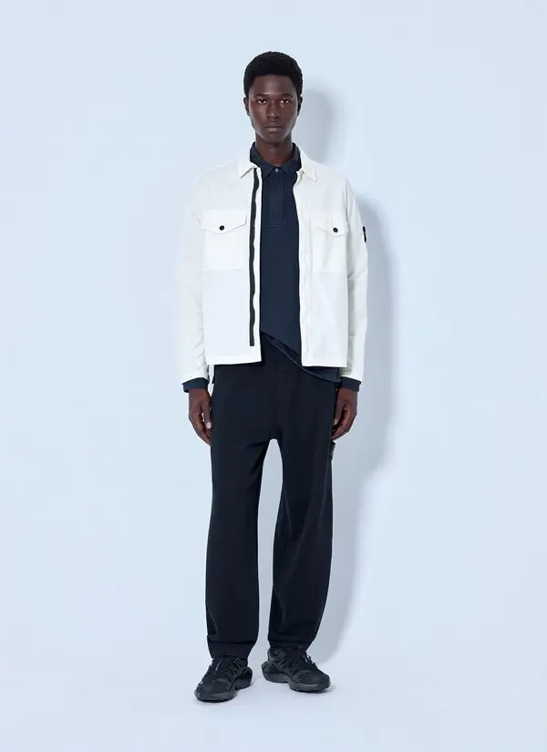 Stone Island Zip-front Overshirt With Flap Pockets