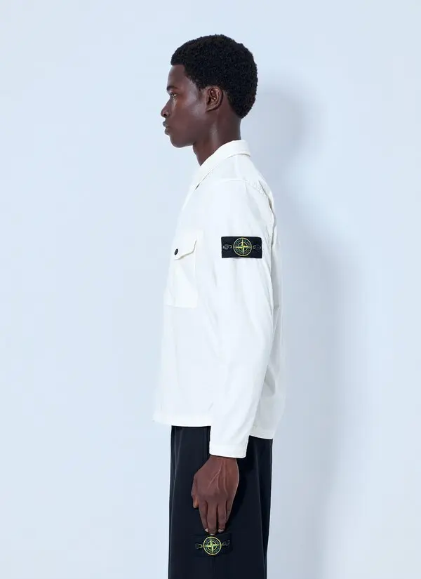 Stone Island Zip-front Overshirt With Flap Pockets